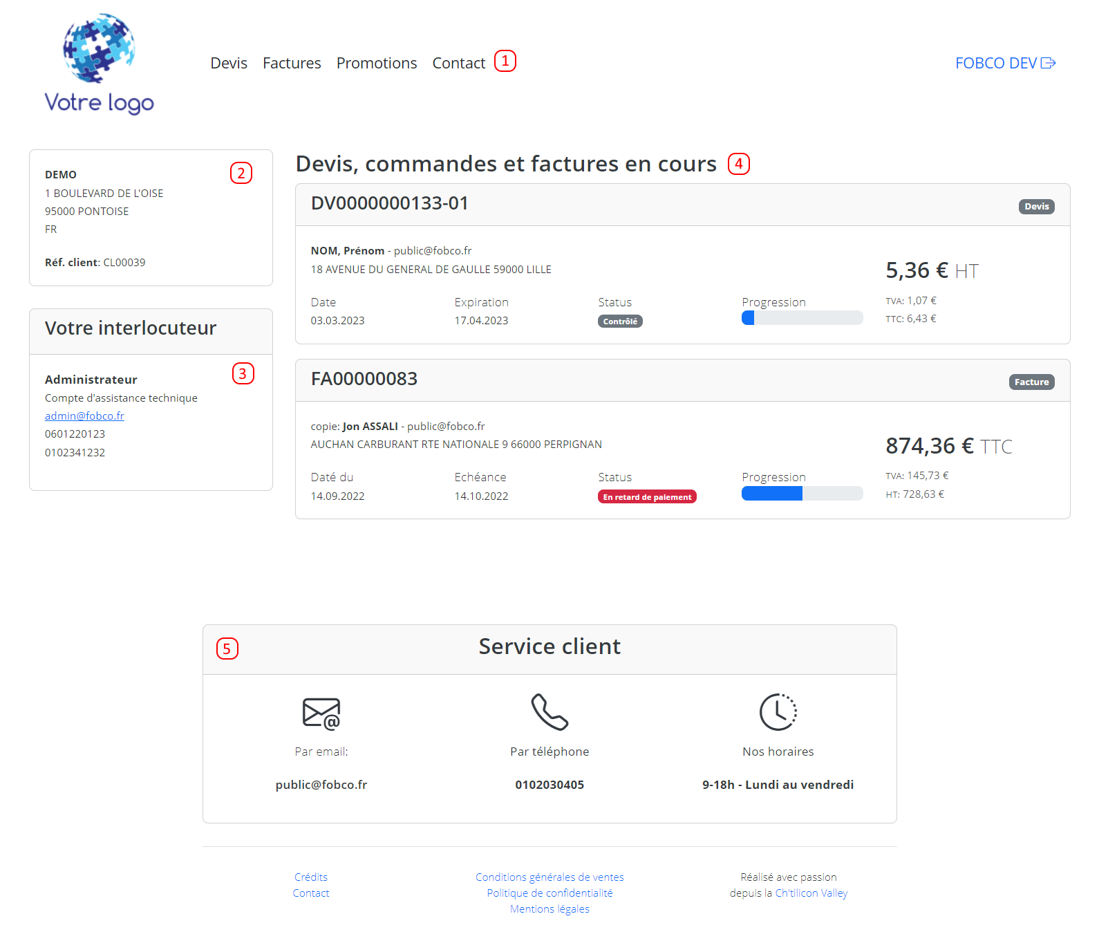 Portail client - Fobco Docs - documentation utilisateurs